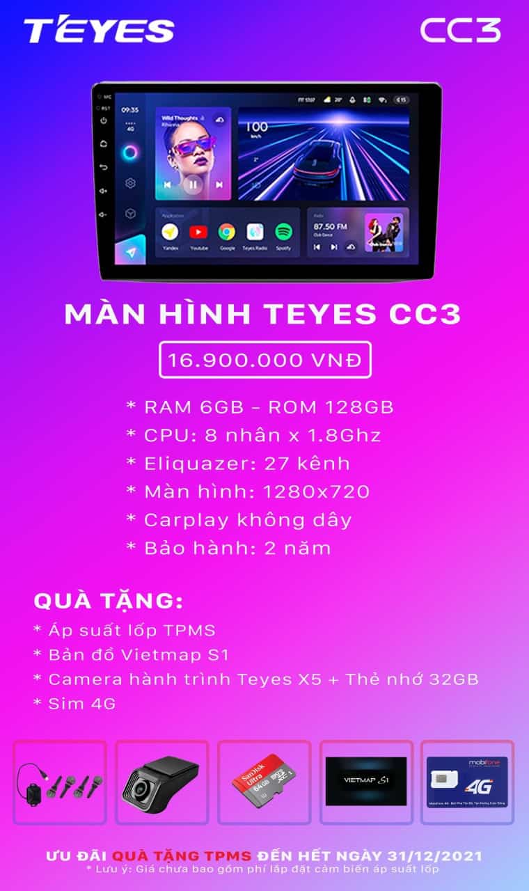 Báo giá màn hình Android TEYES CC3/ CC3 360/ CC2 Plus/ TEYES X1/ TEYES TPRO