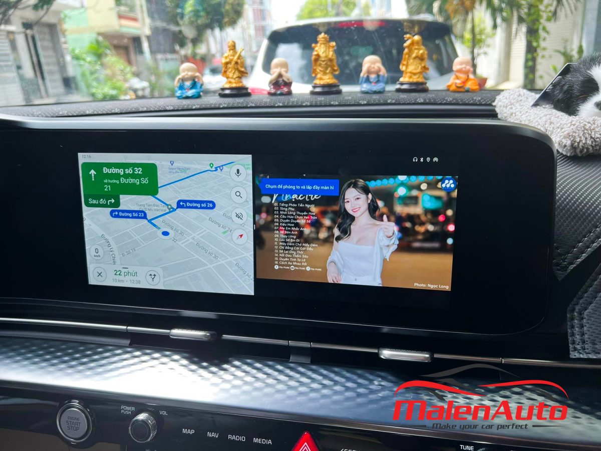 Android Box Kia Carnival 2023, xem video, bản đồ, cảnh báo tốc độ